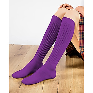 BOOPH Slouch Socks Women Scrunch Sock Knee High Slouchy Socks for Women Size 6-11 Purple