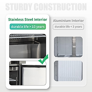 ICECASA 48" W Commercial Refrigerator Sandwich&Salad Prep Table 2 Door Stainless Steel Counter Fan Cooling Refrigerator with 12 pans-48 Inches for Restaurant, Bar, Shop, etc