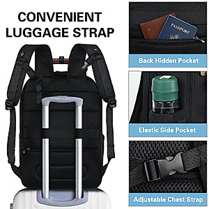 SINVICKO 15.6 Inch Laptop Backpack for Women Men Work Laptop Bag Large Capacity with USB Port,Waterproof Purse Backpacks Teacher Nurse TSA Travel Bags Casual Daypacks for School,College,Business,Black