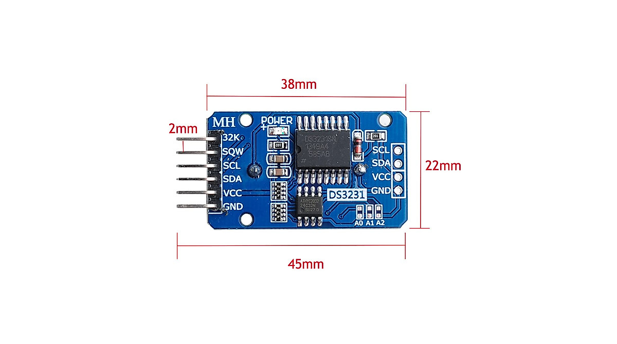 Geekstory 2PCS DS3231 AT24C32 IIC RTC Clock Module High Precision Real Time Clock Module Sensor ...