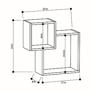 Ada Home Décor Wilkins Wall Shelf, 23'' x 23'' x 8'', Oak
