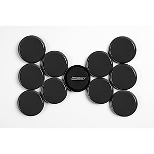Super Sliders 2 1/2" Round Reusable Furniture Sliders for Carpet - Effortless Moving and Surface Protection, Black (8 Pack)