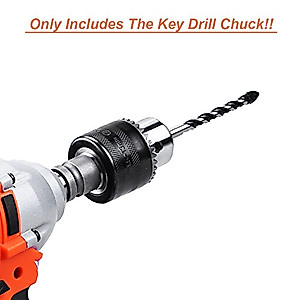 Bestgle 1/2-20UNF Mount 1.5-13mm Capacity Key Drill Chuck for Air Impact Wrench Converter Conversion Tool with Chuck Key and 1/2 inch Socket Square Female Adapter