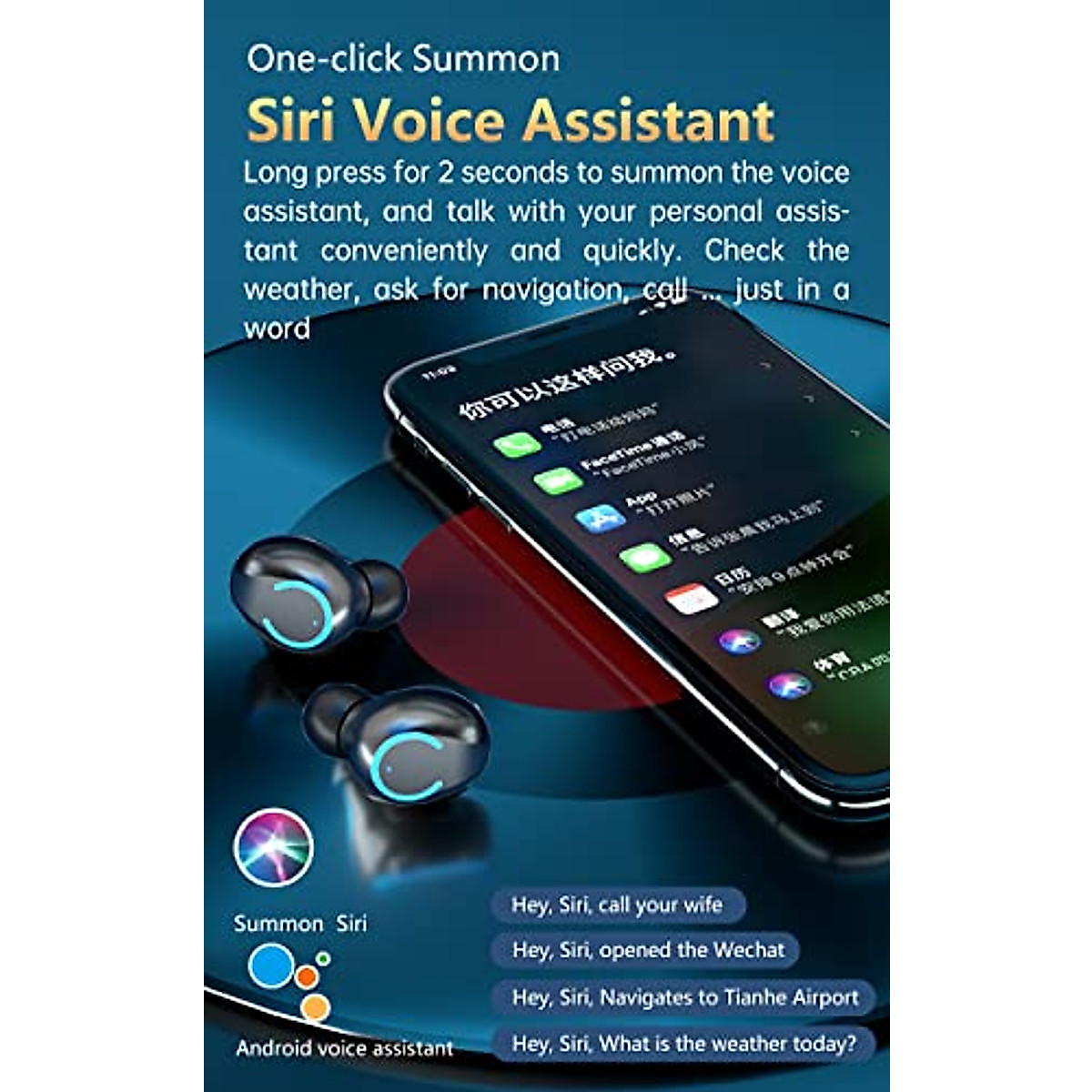 Fenpos Bluetooth 5.1 Wireless Earbuds Earphones, Low Latency Stereo HiFi Sound Quality & Deep Bass Earphone, True Wireless Earbuds for Android and iPhone (R12 with Light)