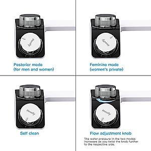 Huloretions Bidet Toilet Seat Attachment, Non-Electric Bidet Attachment for Toilet Seat, Self Cleaning Water Sprayer with Adjustable Water Pressure Nozzle