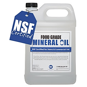 NSF Certified Food Grade Mineral Oil – Gallon (128oz), Certified Food Safe Conditioner for Wood Cutting Boards, Butcher Blocks and Stainless-Steel Kitchen Equipment