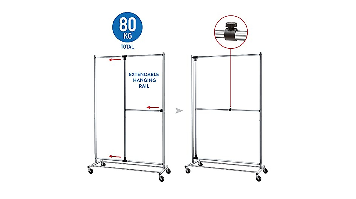Tatkraft Marvel Heavy Duty Clothes Rack on Wheels