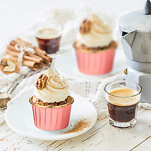 TOOINKCV 100 Pcs Cupcake Liners, Paper Cupcake Baking Cups, Cupcake Muffin Paper Baking Wrappers Liners Cups Molds for Baking, for Dinner, Party, Weddings - Pink