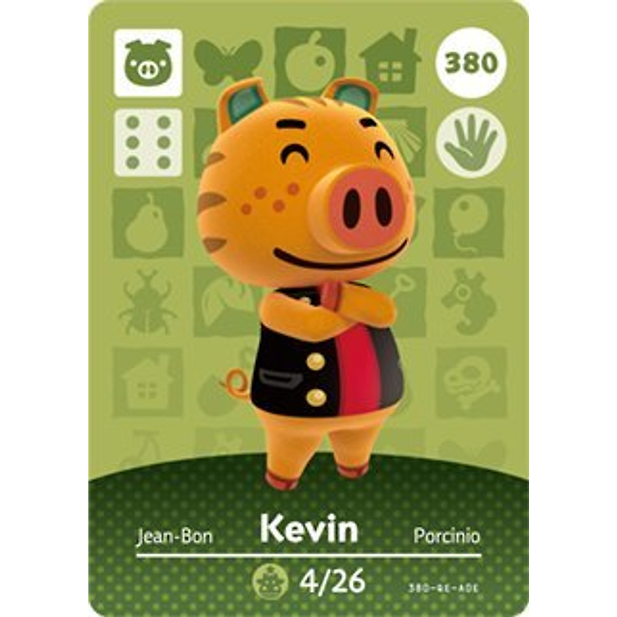 Kevin - Nintendo Animal Crossing Happy Home Designer Series 4 Amiibo Card - 380