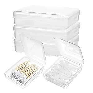 Gjinxi 3PCs Mini Plastic Storage Containers Box, Clear Organizer Storage Case for Small Items, Rectangle Travel Storage Bins for Beads, Game Pieces, Business Cards, Crafts Accessories (110×90×28 mm)