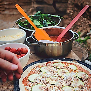 Delidge 4-Piece Silicone Spatula 11inch Large Rubber Heat-Resistant Baking Spatulas Baking Mixing Tool Non-Stick Flexible Seamless Spatulas with Stainless Steel Core