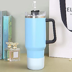 Chris.W 8Pcs Silicone Boot Sleeves Spill Proof Stoppers Set for Stanley Cup 1.0/H2.0 Tumbler 20oz/30oz/40oz, Include 2 Silicone Cup Boot, 2 Leak Stopper, 2 Spill Stopper and 2 Straw Cover Cap