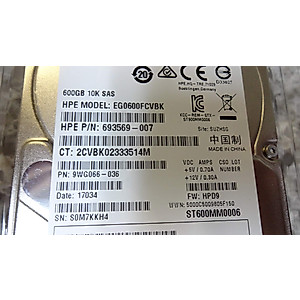 HP EG0600FCVBK 600GB 10K RPM SAS HDD
