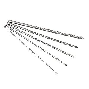 Extra Long High-Speed Steel Drill Bit Sets, Heat Resistant Straight Shank Twist Drill Bit Tool, Long Length Drill Bits Kits, Five Sizes, for Wood Plastic and Aluminum, 5Pcs 2-5mm