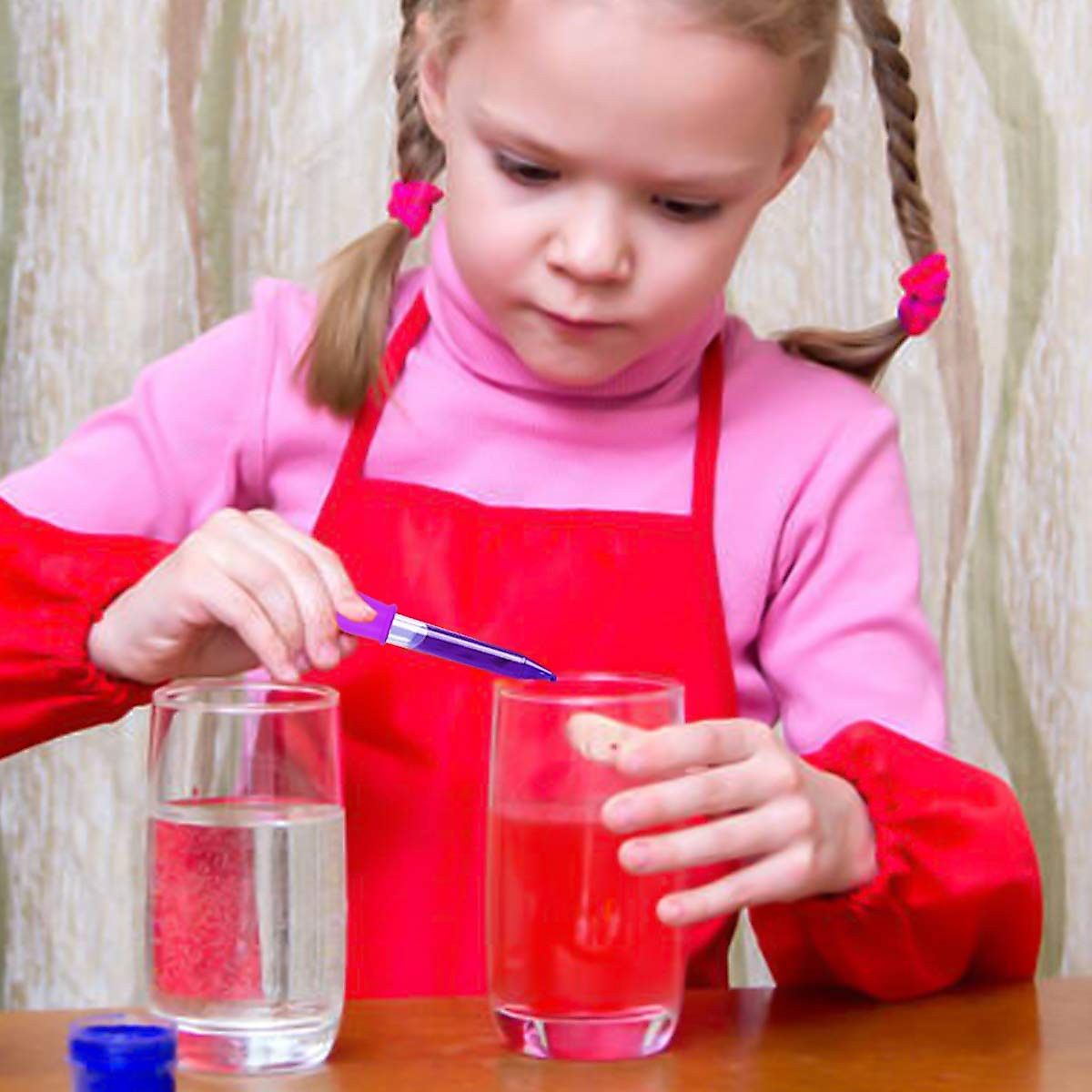 10 Pcs Liquid Droppers Pipettes with 1 Cleaning Brush, 5ML Silicone and Plastic Eyedropper Transfer Pipette with Scale for Children Kids Medicine Science Candy Gummy Molds Crafts (Multicolour)