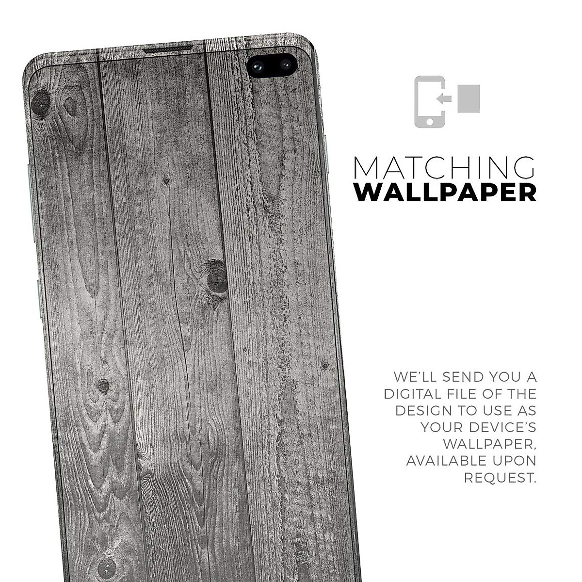 DesignSkinz Dark Washed Wood Planks Protective Vinyl Decal Wrap Skin Cover Compatible with The Samsung Galaxy S20 (Screen Trim & Back Glass Skin)