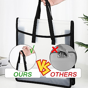 4 Pcs Scrapbook Paper Storage, 14 x 13 x 3.4 Inches Expandable Scrapbook Paper Storage with Portable Handle for Holding 12 x 12 Paper Storage, Files Craft Vinyl Storage Organizer (Black)