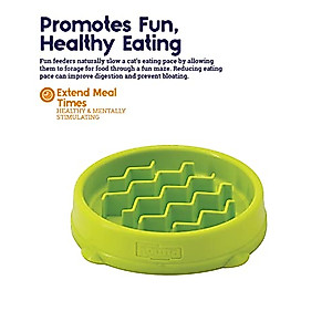 Catstages Kitty Slow Feeder Cat Bowl, Green