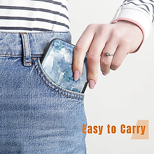 Rimilak Aluminuml Credit Card Holder, Mini Credit Card Wallet RFID Blocking Slim Metal Hard Case for Women Men, Blue Mable