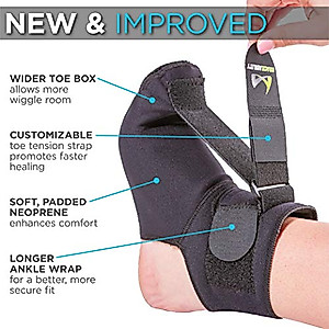 BraceAbility Plantar Fasciitis Night Sock | Soft Stretching Boot Splint for Sleeping, Achilles Tendonitis Foot Support Brace & Heel Pain Relief Compression Sleeve (Medium)
