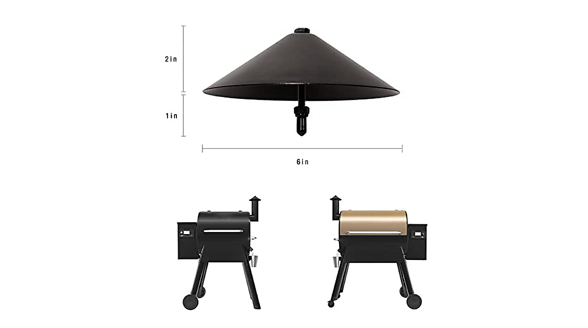 QQPOLE Replacement Chimney Cap for Pellet Grill | Weatherproof Metal Top