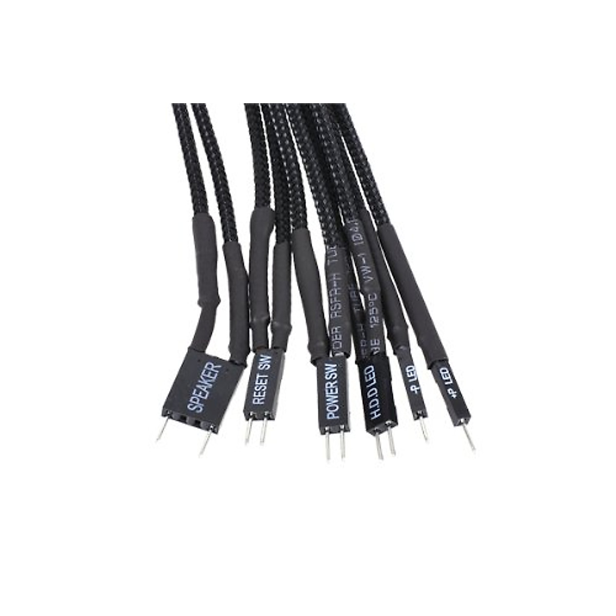 Phobya Front Panel Extension Cables, 30cm, Black