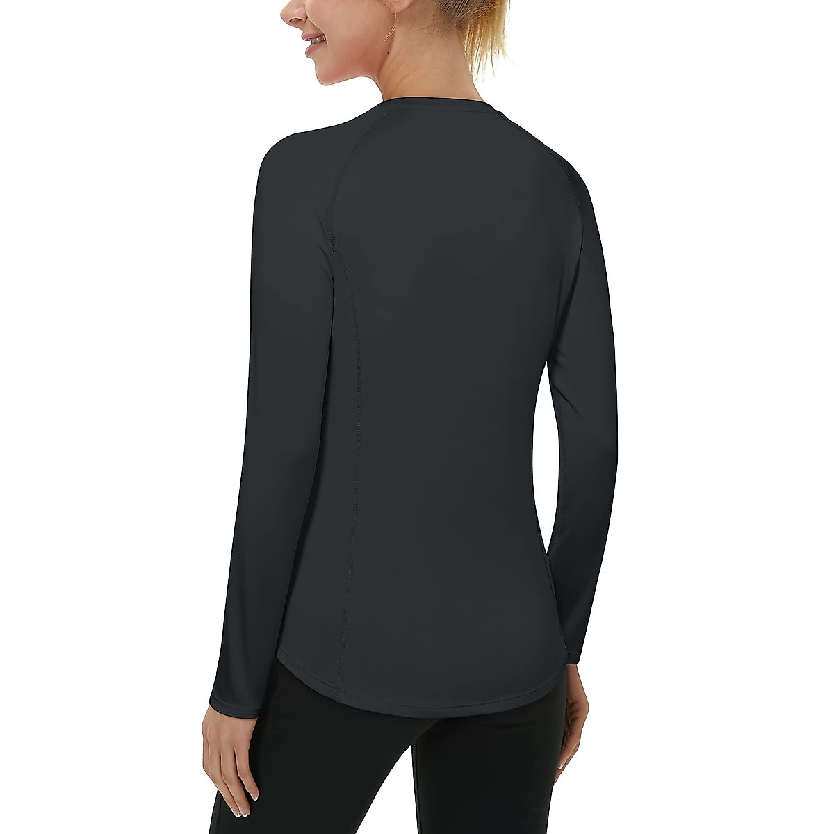 (Size:2XL) 2 Pack Womens Long Sleeve UV Sun Shirts UPF 50+ Workout Swim Rash Guard Tops