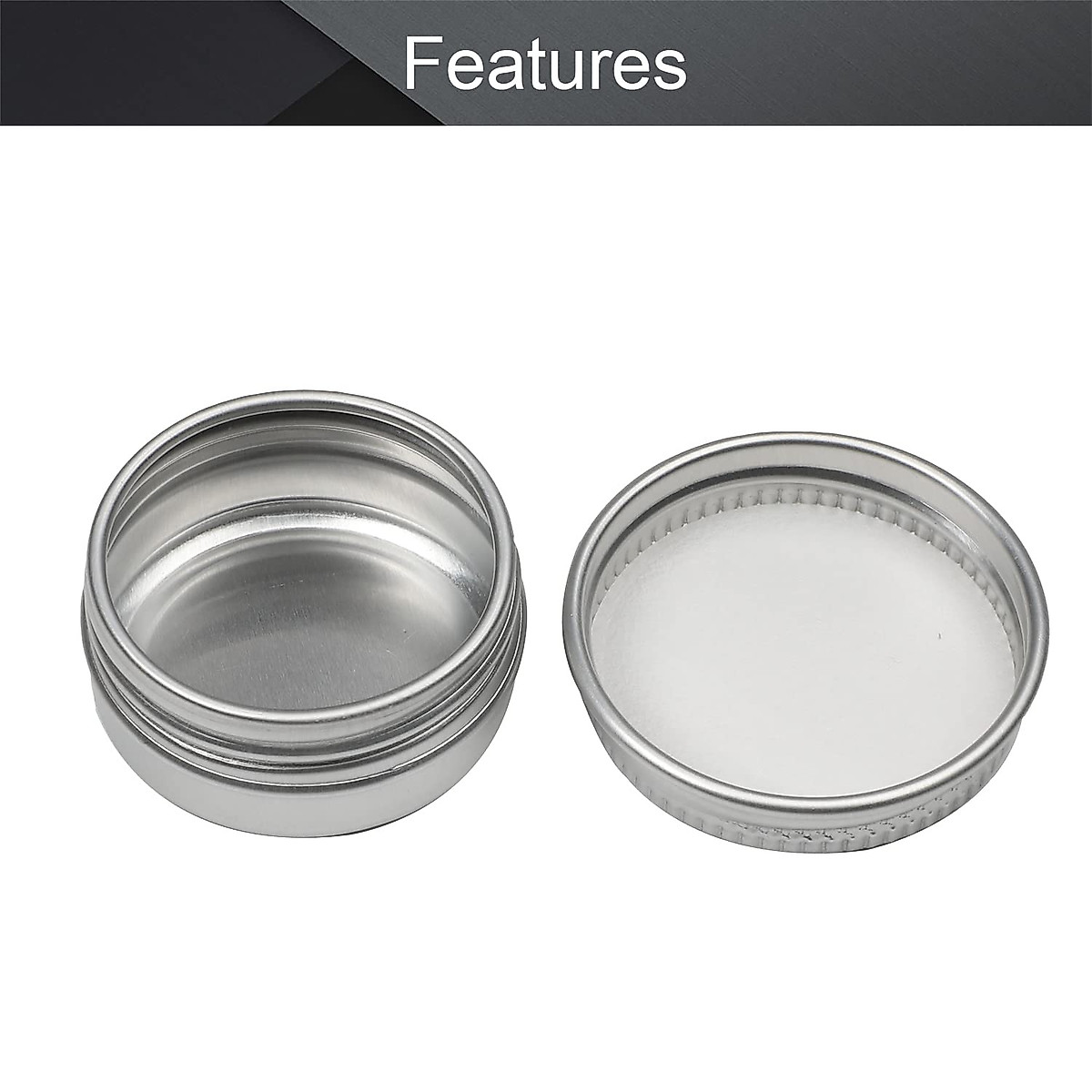 Othmro 6pcs 0.3oz Metal Round Tins Aluminum Tin Cans Containers with Screw Lid, 35*18mm(DxH) Silver tin cans for Salve, Spices, Lip Balm, Tea or Candies 10ml