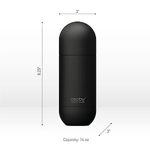 asobu Orb Stainless Steel Double Wall Insulated Travel Water Bottle – Lid Doubles as a Cup 14 Ounce (Pastel Blue)