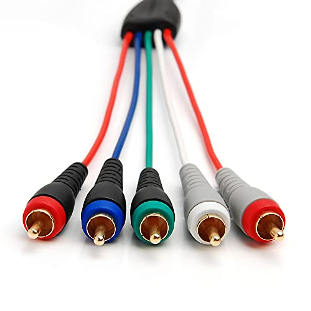 BlueRigger Component Video Cable with Audio (25FT, RCA- 5 Cable, Supports 1080i) - Compatible with DVD Players, VCR, Camcorder, Projector