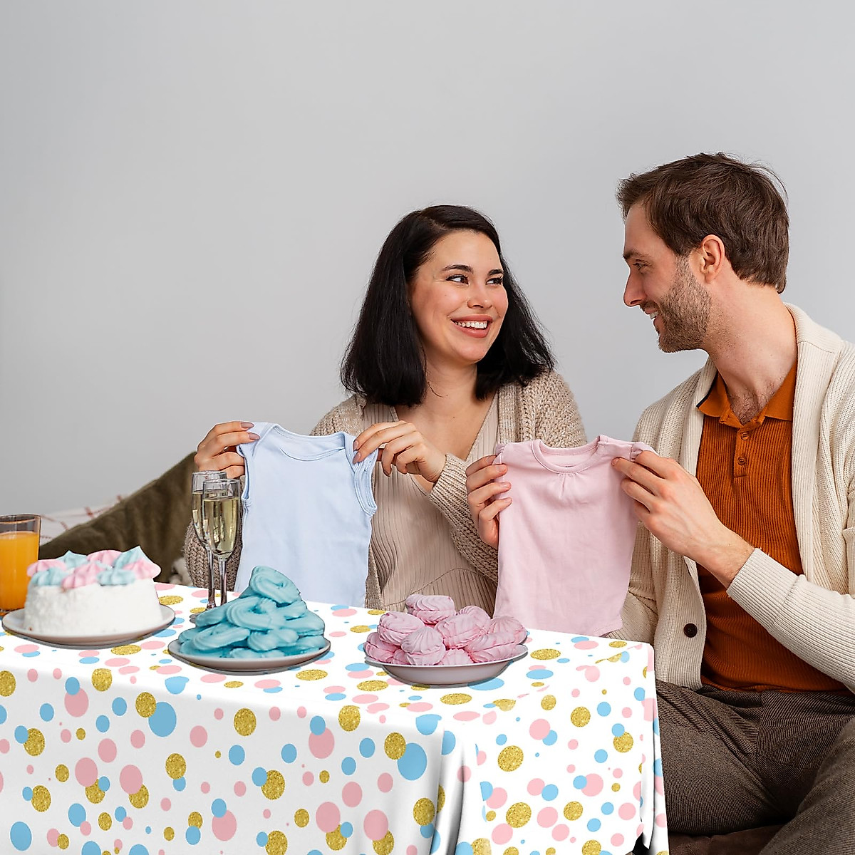 Dydamud Gender Reveal Decorations Disposable Tablecloth, 3Pcs Gender Reveal Table Cloths Baby Shower Table Cover for Boy or Girl Gender Reveal Party Decorations Supplies