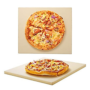 Unicook Pizza Stone 13 Inch, Square Baking Stone for Bread, Heavy Duty Ceramic Bread Stone, Thermal Shock Resistant Pizza Grilling Stone for Oven and Grill, Making Crispy Pizza, Bread, Cookie and More