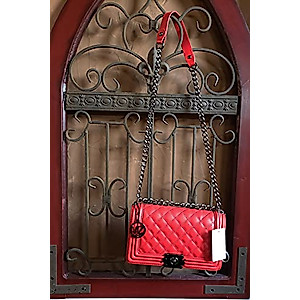 MariaKinz Leather Shoulder/Crossbody Bags and Purse with Convertible Strap (Red Mosaic)