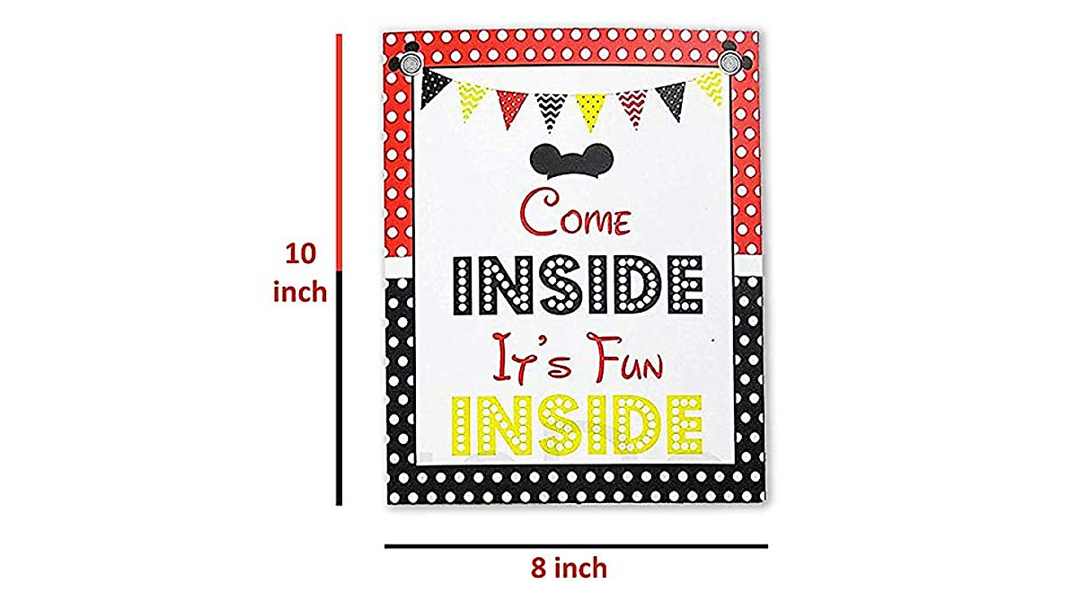Mickey Mouse Party Signs Set of 4 - Birthday Decorations