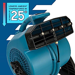 XPOWER Misting Fan FM-48, Outdoor Cooling, Heavy Duty, Powerful, High Velocity, 3-Speed, Ideal for Camping, Patios, Picnics, & More