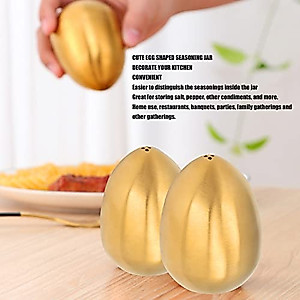 Egg Shaped Pepper Shaker, Stainless Steel Egg Shaped Pepper Shaker Pepper Shaker Pepper Dispenser for Outdoor Barbecue Restaurant Banquet Party Travel Salt Shaker(Gold)