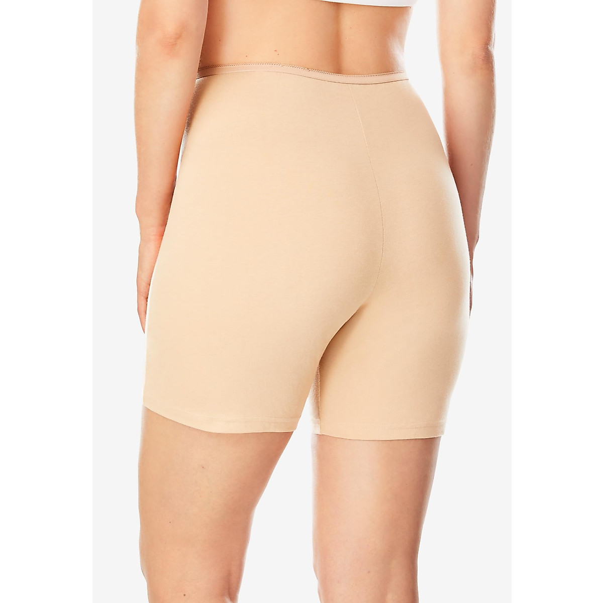 Comfort Choice Women's Plus Size Cotton Boxer 5-Pack - 10, White Pack