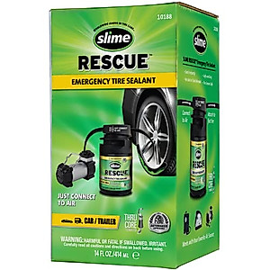 Slime 10188 Flat Tire Puncture Repair Sealant, Rescue, Emergency Repair for highway vehicles, universal fit, Non-toxic, eco-friendly