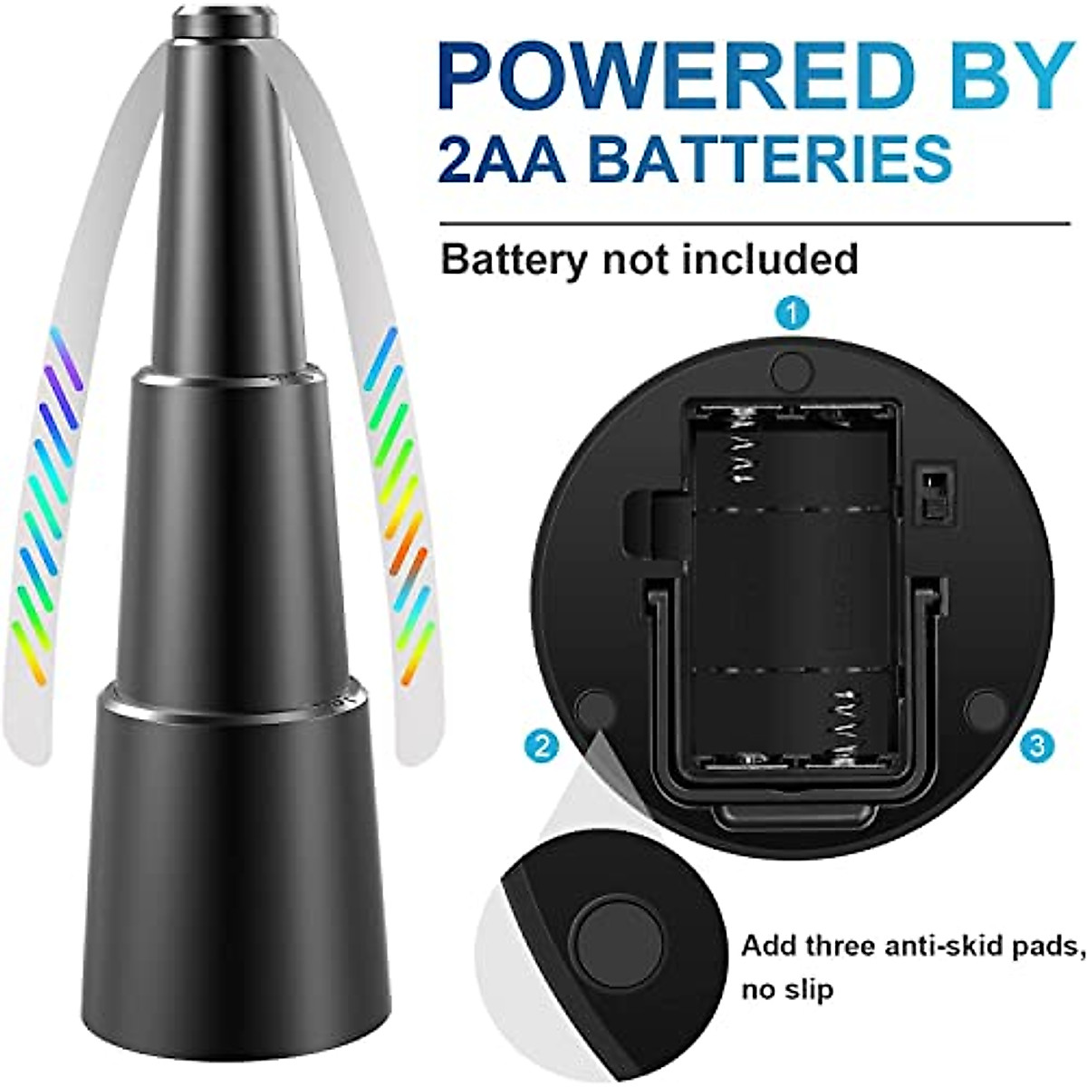 Grarg Food Fans for Table, 3 Height Adjustable Picnic Table Fan to Keep Food Clean, Portable Electric fan for Home, Picnic, Restaurant, Party- 2 Pack