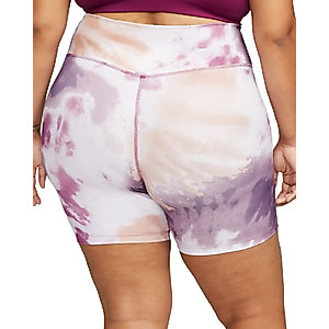 Nike One Women's Mid-Rise 7" Tie-Dye Bike Shorts (Plus Size) (Amethyst Wave, 3X)