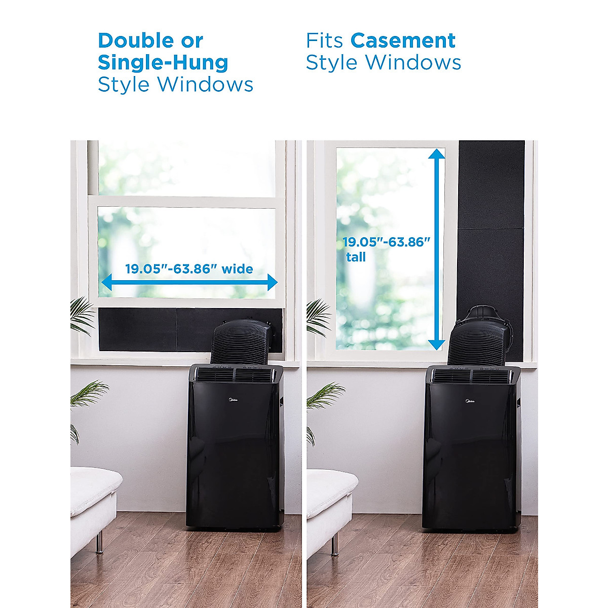 Midea Duo 14,000 BTU (12,000 BTU SACC) High Efficiency Inverter, Ultra Quiet Portable Air Conditioner, Cools up to 550 Sq. Ft., Works with Alexa/Google Assistant, Includes Remote Control & Window Kit
