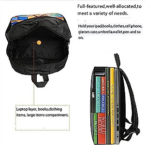 Soccer Star Bookbag Neymar Jr Graphic Backpack Canvas Daypack,Lightweight Travel Bag with Adjustable Straps