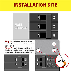 ZTTXL Generator Interlock Kit Compatible with General Electric GE 150 or 200 amp Main Breaker,1 1/4 inches Spacing Between Main and Branch Breaker, Professional and Interlock Kit (Style 2)