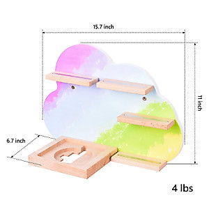 DDgro Wooden Shelf for Toniebox Audio Player Starter Set Playful Magnetic Storage Rack for Tonie Characters, Charger (Cloud Shape)