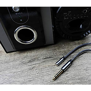 MORELECS 3.5mm to 1/4 Adapter, 1/4 to 3.5mm Adapter 6.35mm 1/4" Male to 3.5mm 1/8" Female TRS Stereo Audio Cable Nylon Braid Compatible for Amplifiers, Guitar, Piano, Home Theater Devices