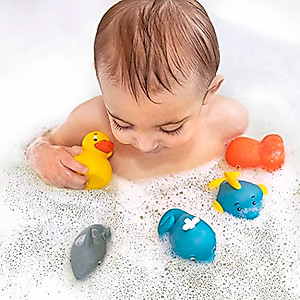 Battat – Assorted Bath Toys – 9Pcs Animal Squirters – Water Squirt Toys – Bath & Pool – 10 Months+ – Bath Buddies (9Pcs)