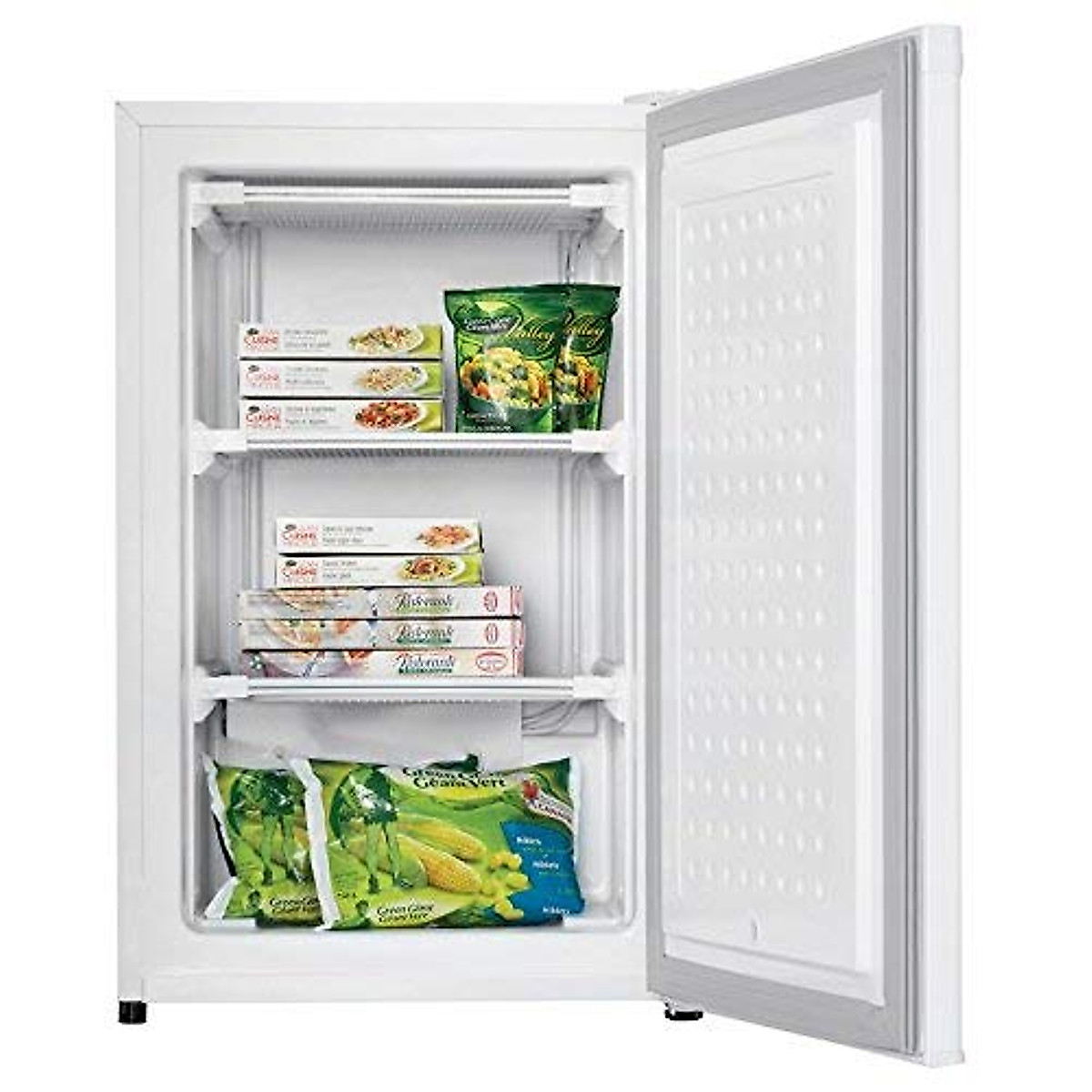 Danby DUFM032A3WDB 3.2 Cu.Ft. Upright Freezer with 2 Shelves, Garage Ready with Scratch-Resistant Worktop