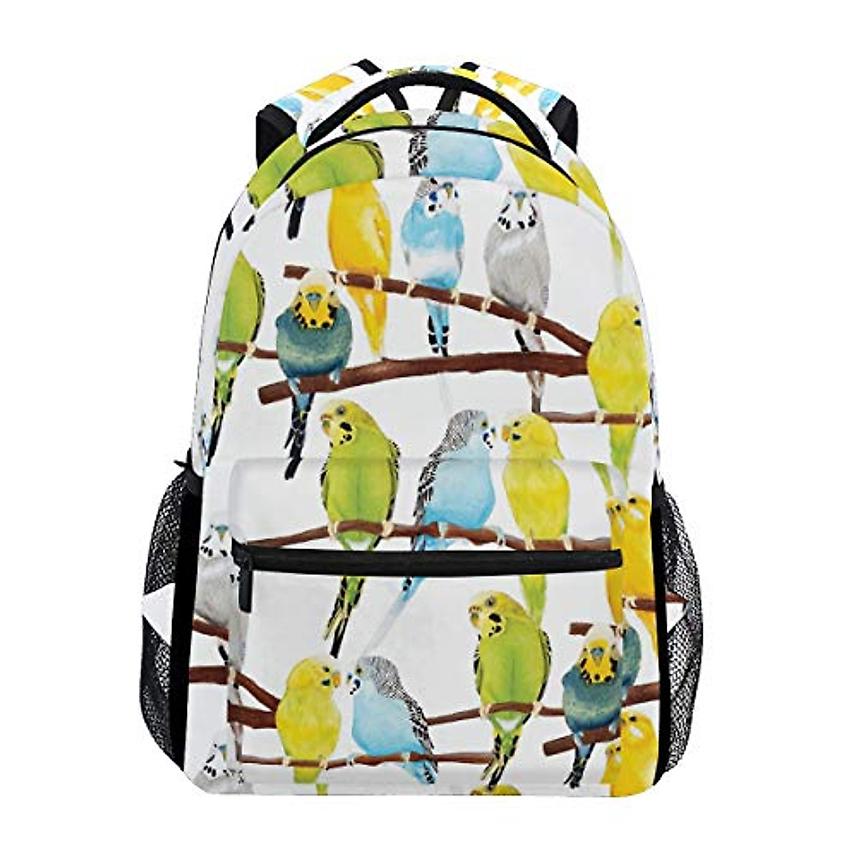 Backpack for Adult Kids Stylish Budgie Bird Backpack Lightweight School College Travel Bags Halloween Christmas Gifts