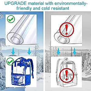 ZLYERT Clear Backpack, Heavy Duty Transparent Bookbag, Large See Through PVC Backpacks for Women and Men - Blue