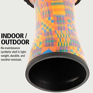 Meinl Percussion Travel Djembe Hand Drum Circle Instrument, Synthetic Shell and Head — NOT MADE in CHINA — African Mali Weave Rope Tuning, 2-YEAR WARRANTY, Kenyan Quilt, Medium (PADJ2-M-F)